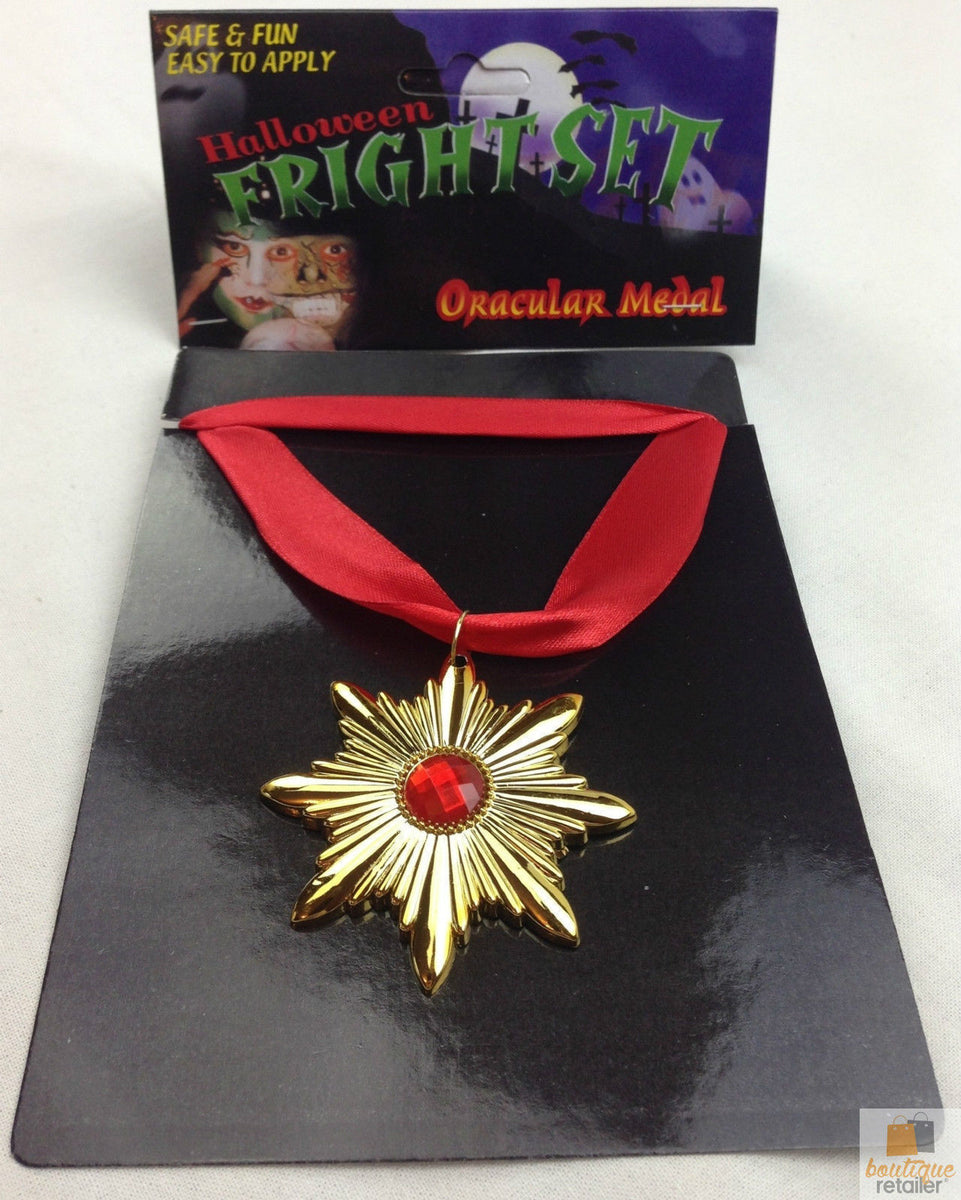 VAMPIRE MEDAL Medallion Necklace Halloween Star Costume Dracula Party ...